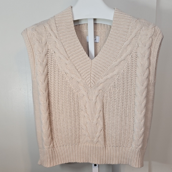 pistola | Sweaters | Pistola Cream Vneck Cable Knit Sweater Vest | Poshmark
